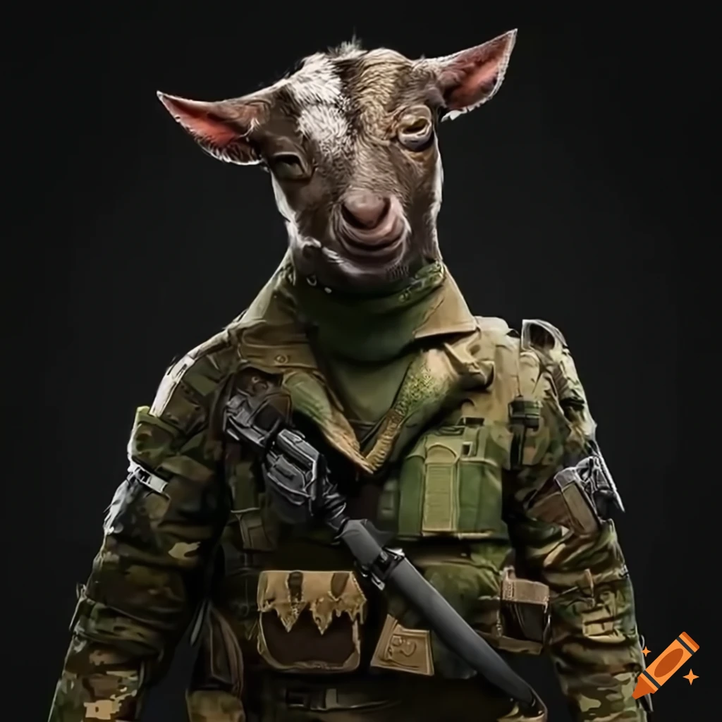 Tactical boar wearing a uniform on Craiyon