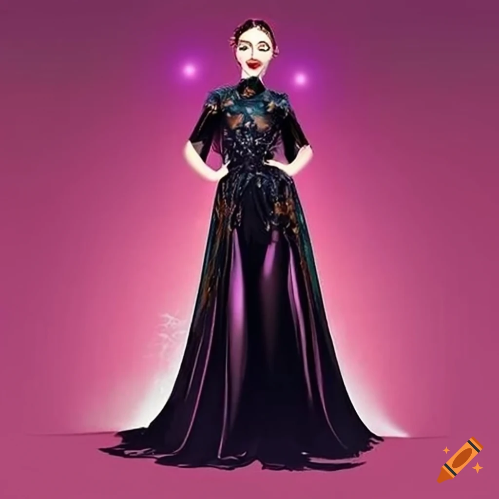 Elegant futuristic style dress on Craiyon