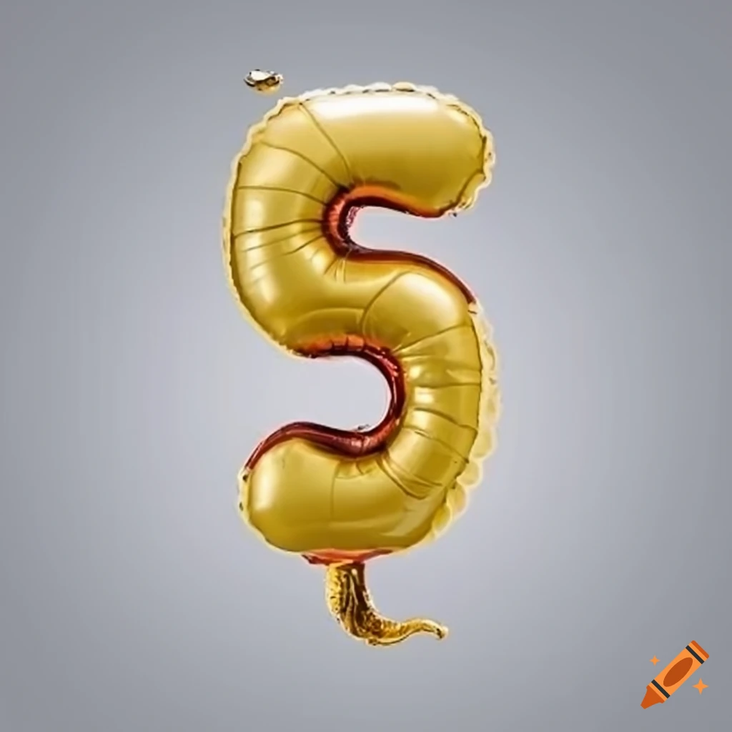 Gold mylar balloon in flat 2d, olympic themed on Craiyon