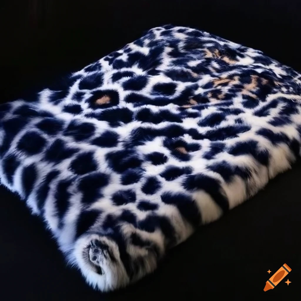 Luxurious leopard print fox fur blanket