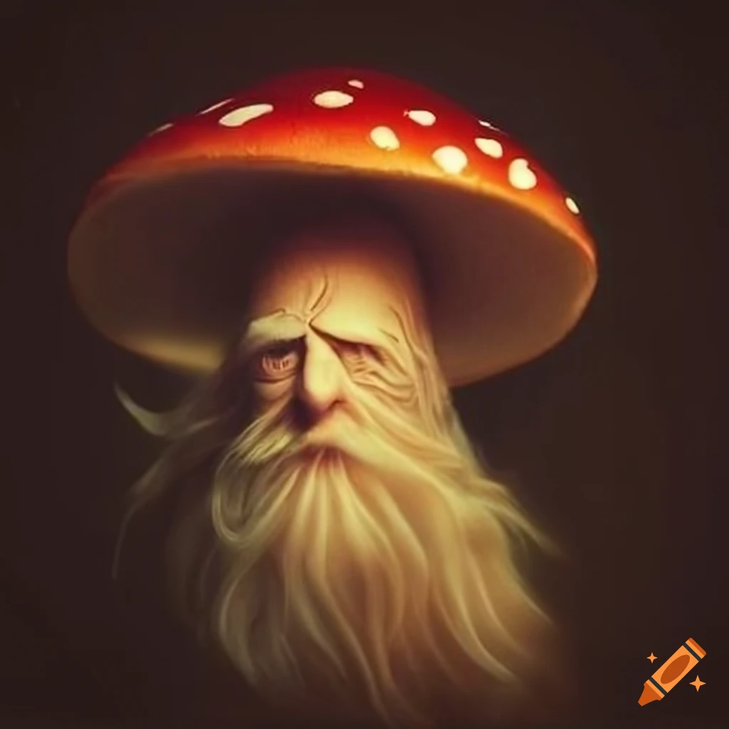 Mushroom gnome wizard on Craiyon