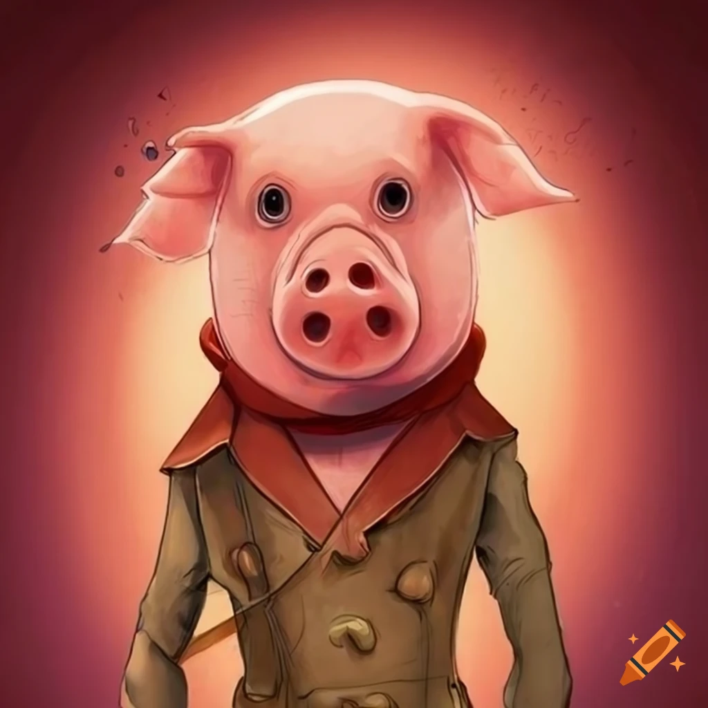 Illustration of a pigman creature on Craiyon