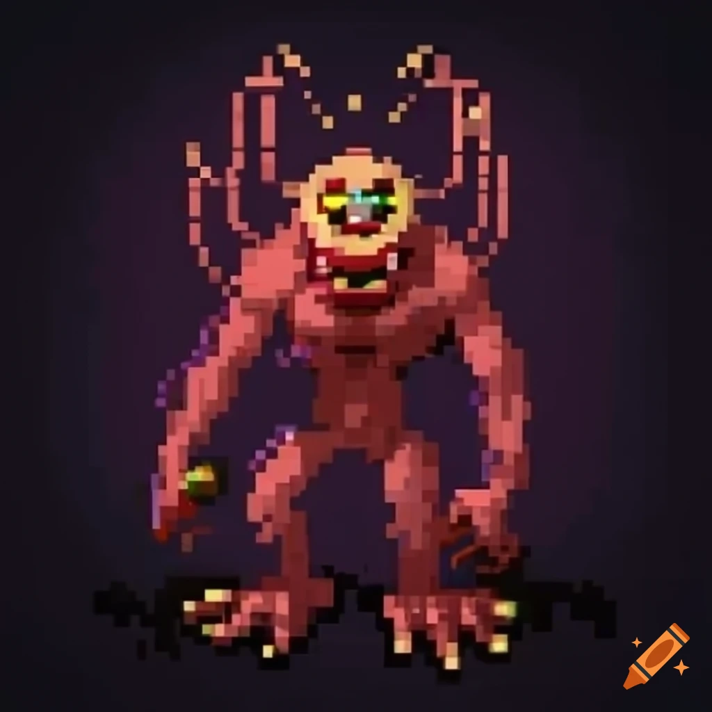 Detailed pixel art of a menacing, vegetative boss monster for a rpg on ...