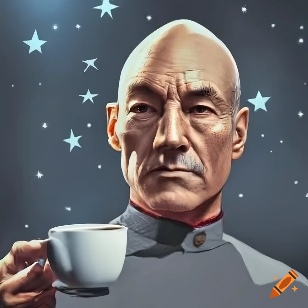 Photorealistic portrait of captain picard from star trek on Craiyon
