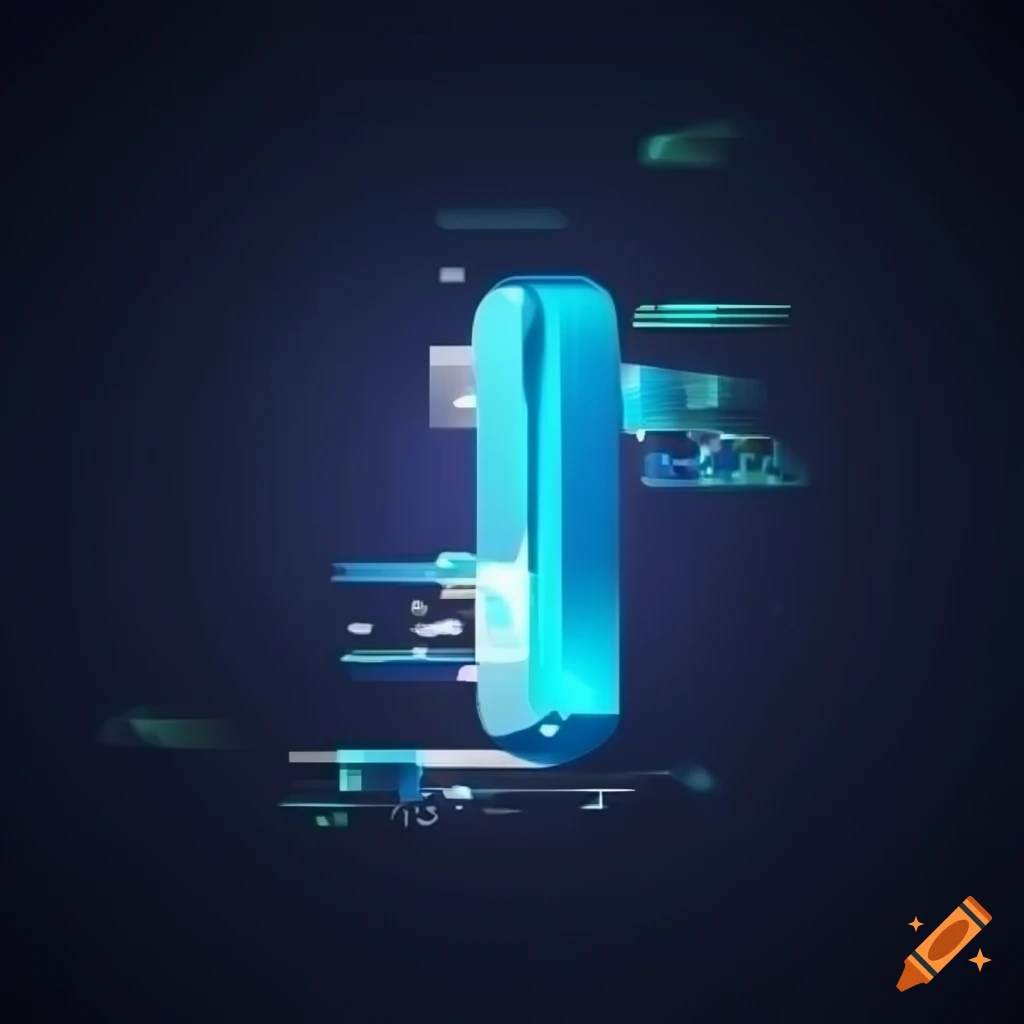 Logo with the letter i and a technological theme on Craiyon