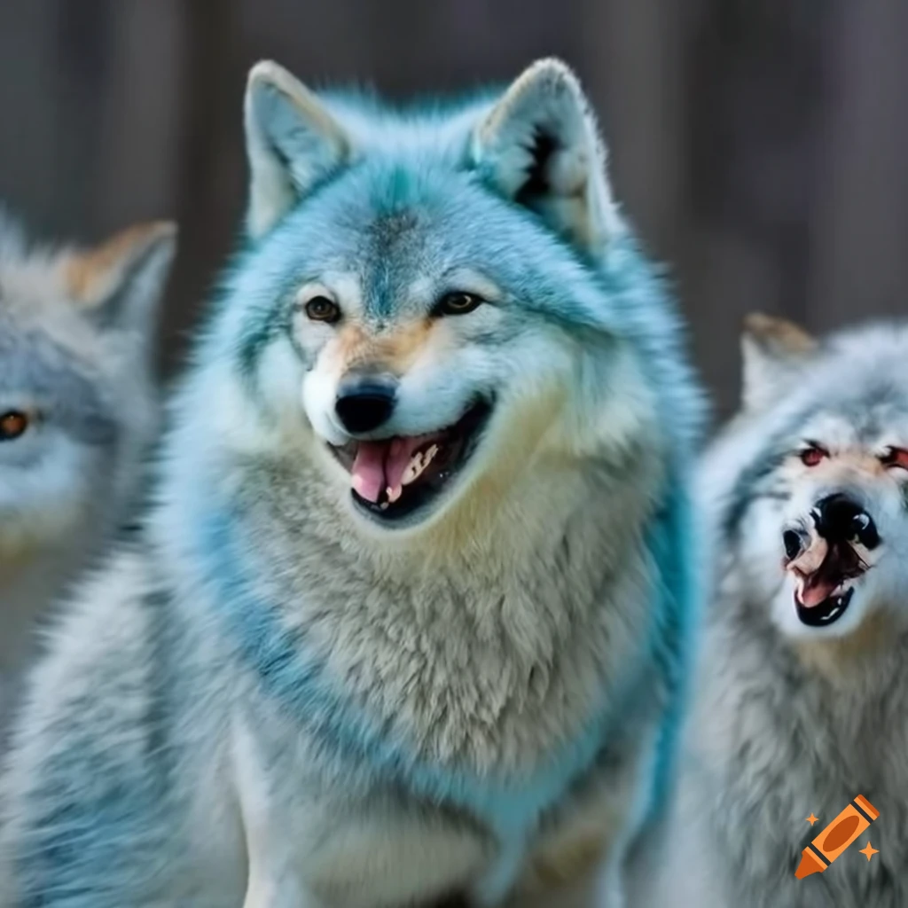 Image of cute wolves in fluffy dressing gowns on Craiyon