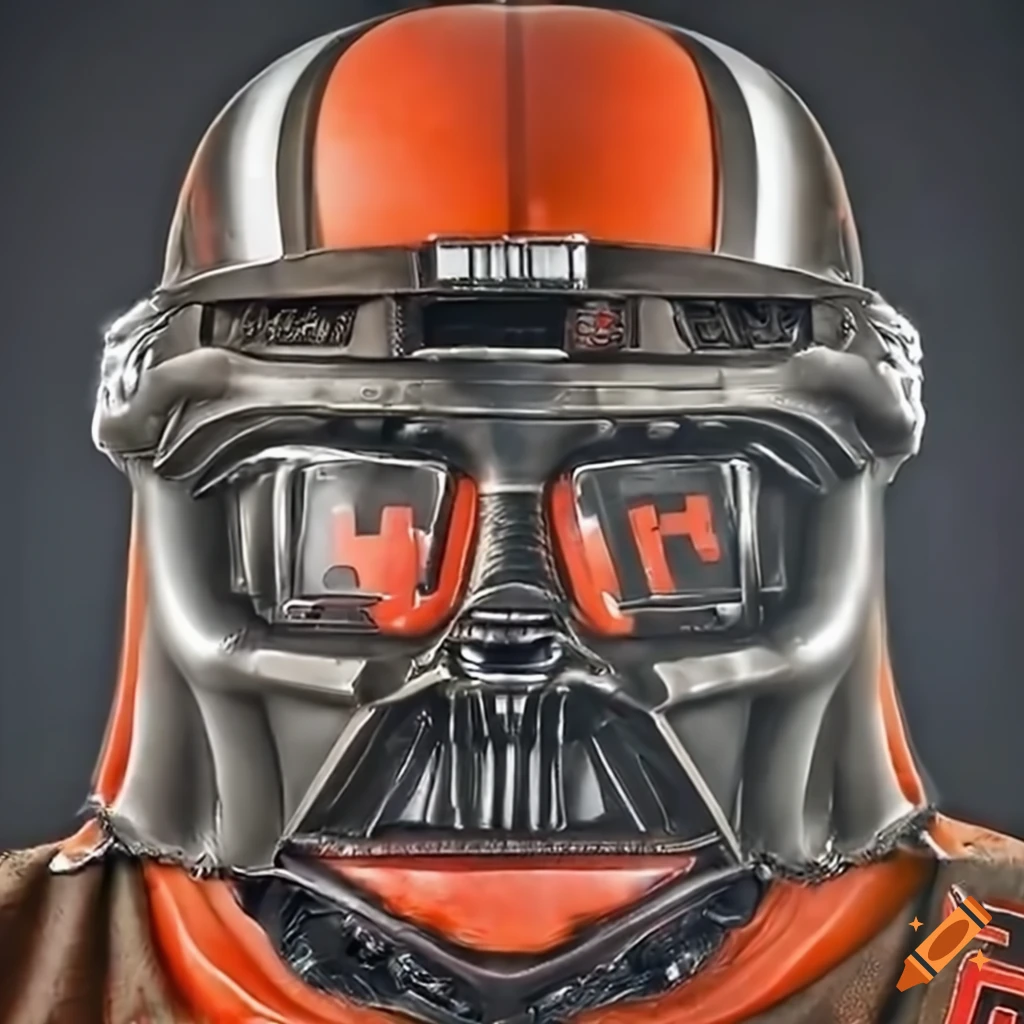 Cleveland browns football team with darth vader-themed uniforms