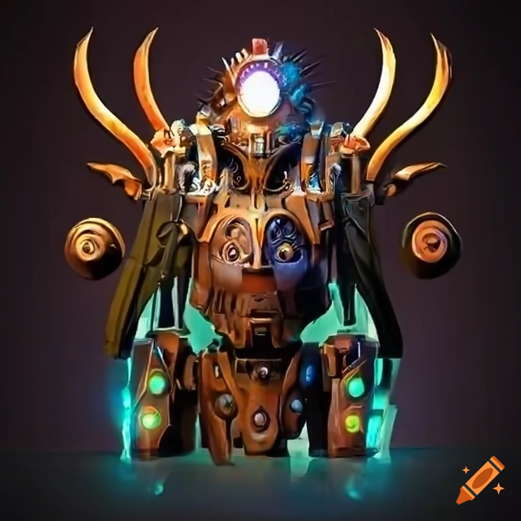 Image of a shaman robot on Craiyon