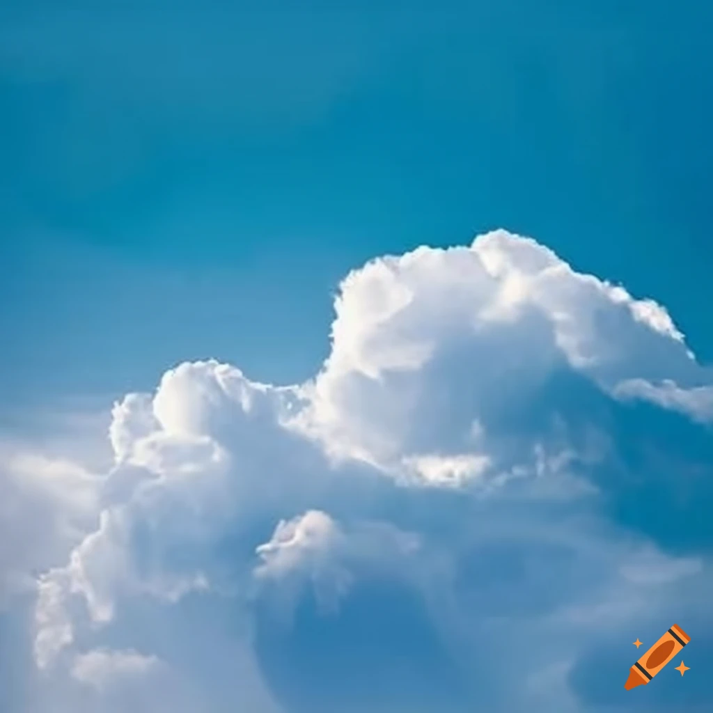 Blue sky with white clouds on Craiyon