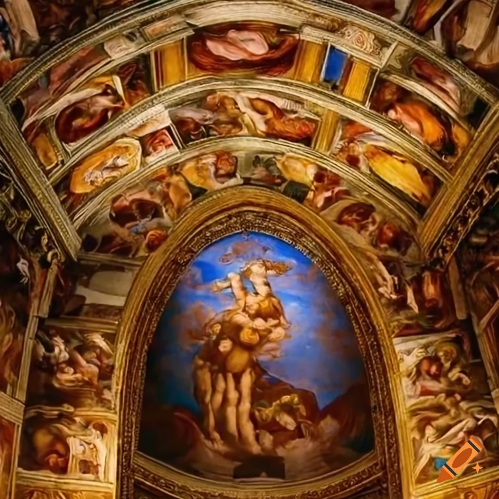 Sistine chapel ceiling masterpiece on Craiyon
