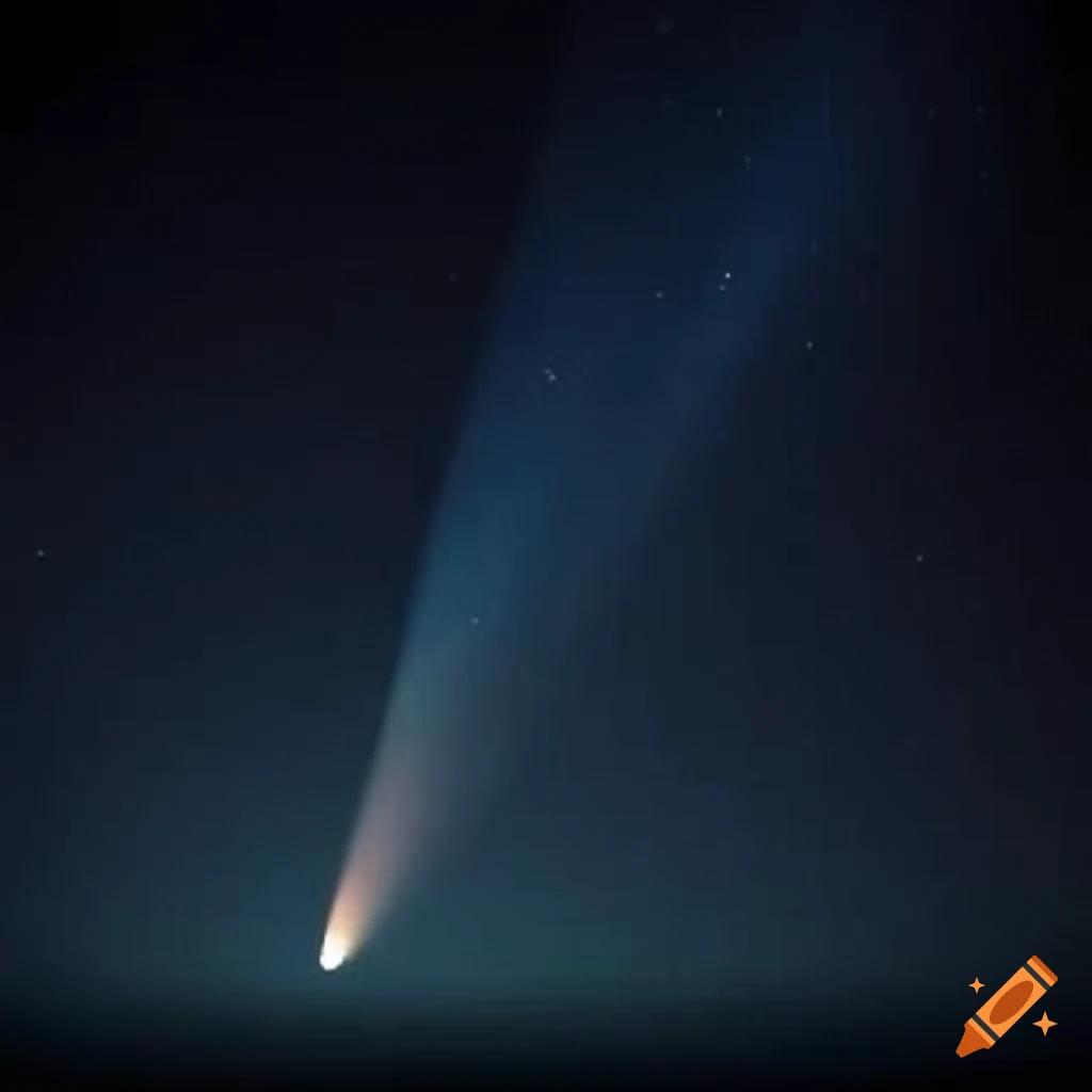 Realistic picture of a comet in the night sky