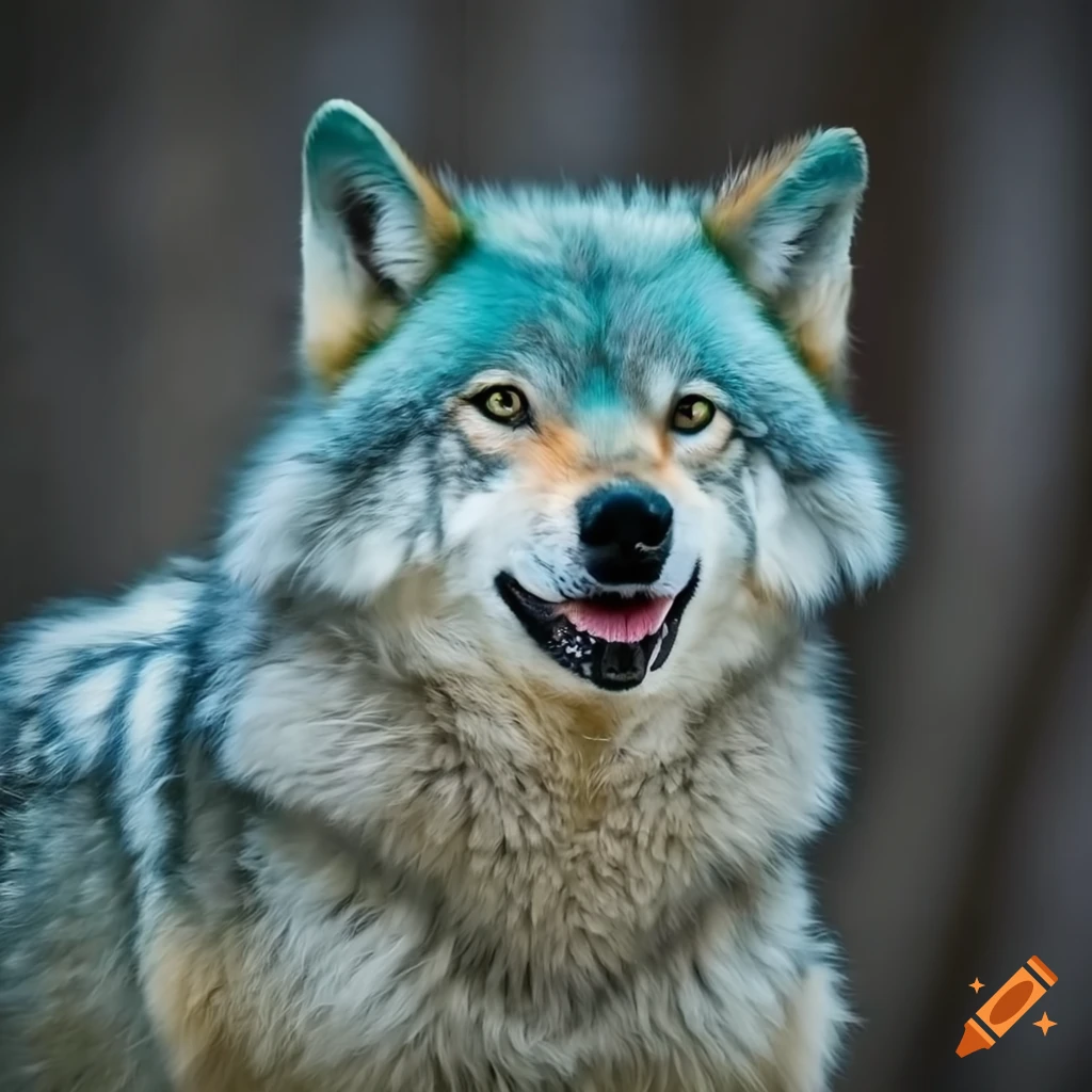 Wolf wearing fluffy dressing gown on Craiyon