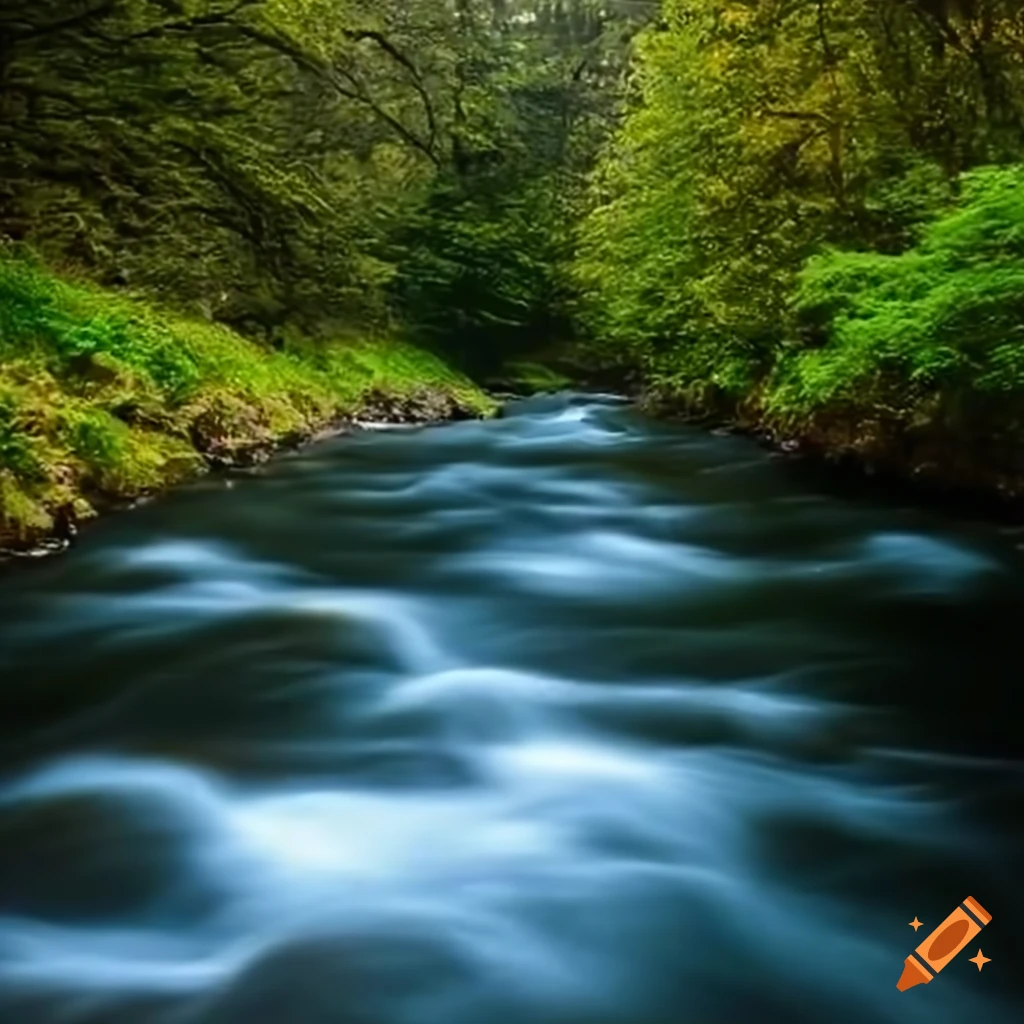 River flowing through a scenic landscape