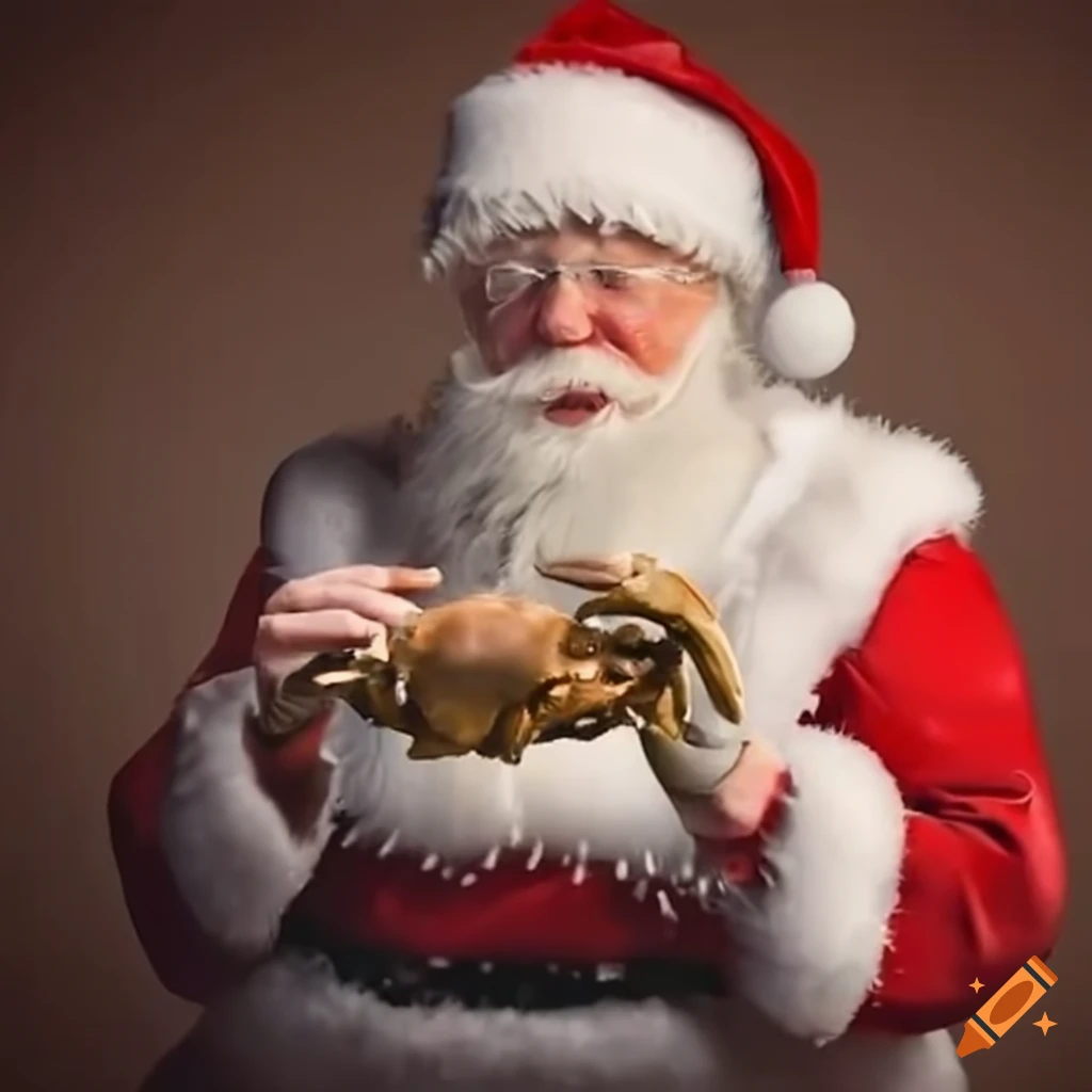 Santa eating a christmas feast