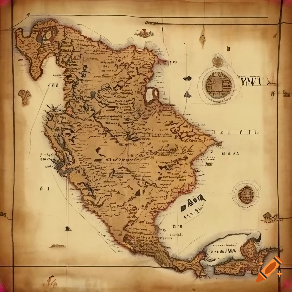 Antique brown maps on Craiyon