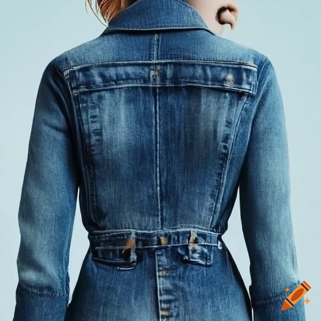 Denim jacket with unique patchwork design on Craiyon