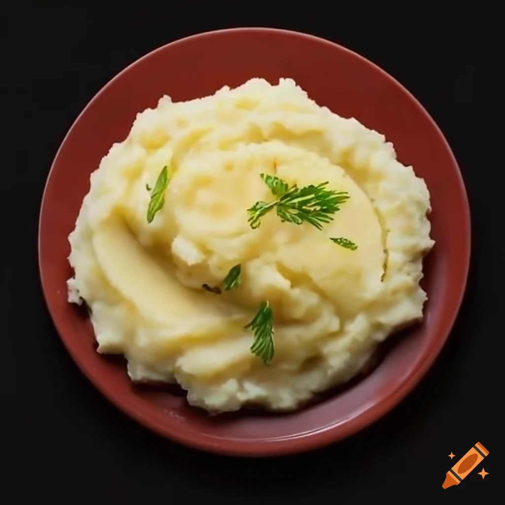 Delicious mashed potato on a plate on Craiyon