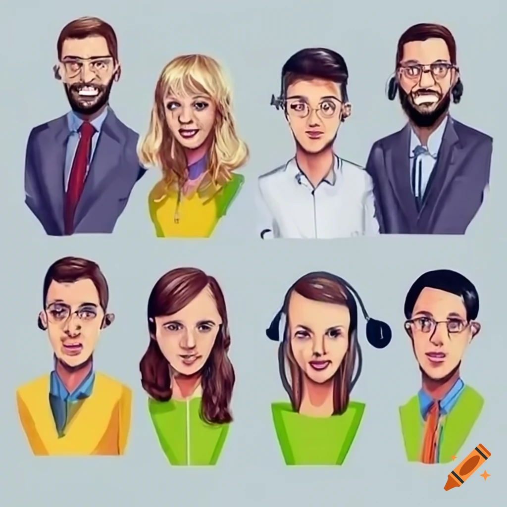 Drawing of a successful project team in a customer presentation on Craiyon