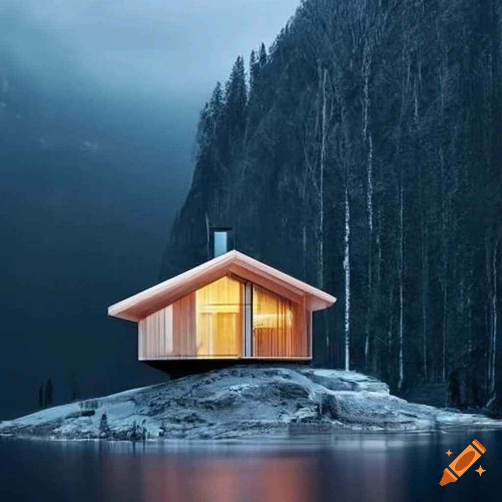 Norwegian nordic minimalism cabin architecture on Craiyon