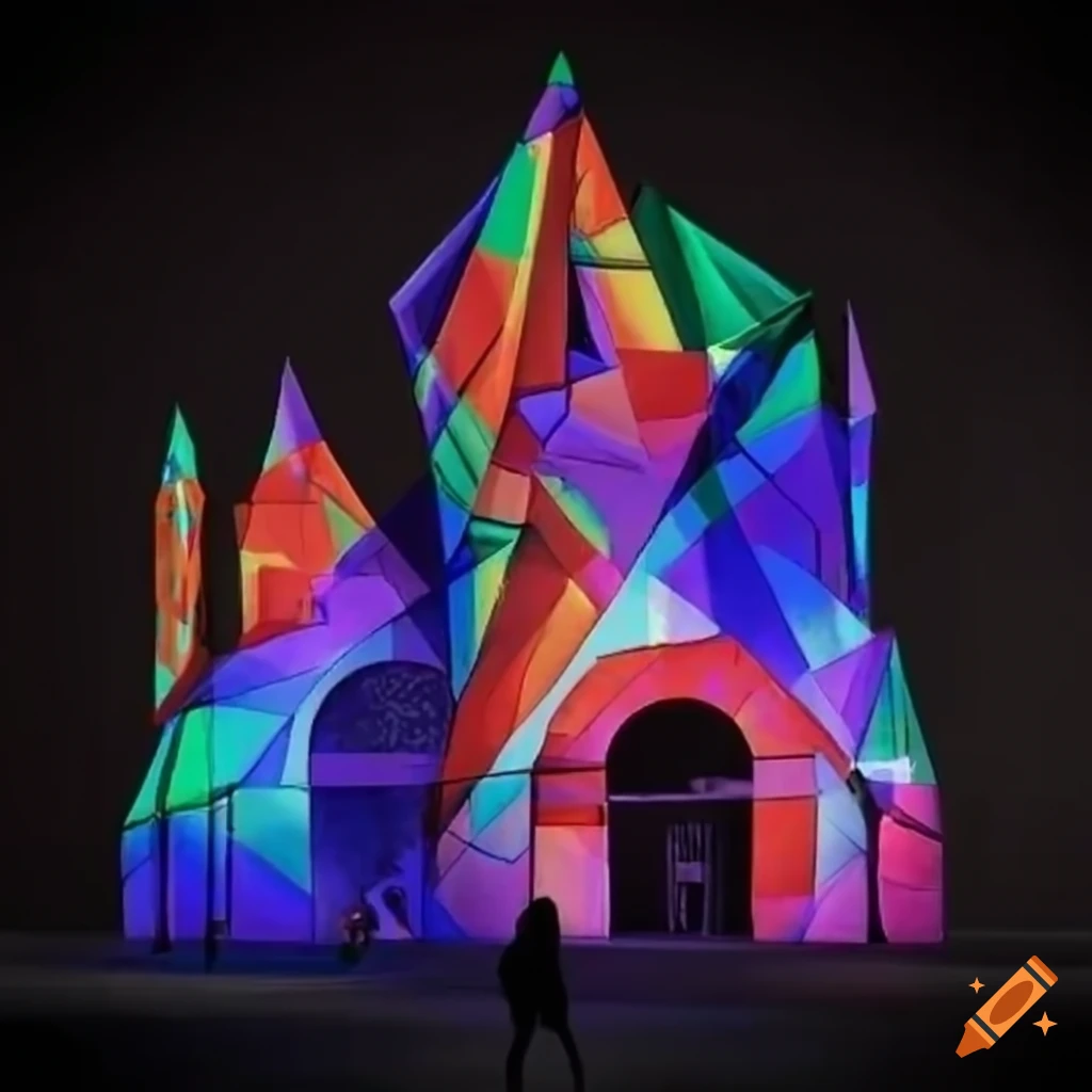 Building with projection mapping on Craiyon