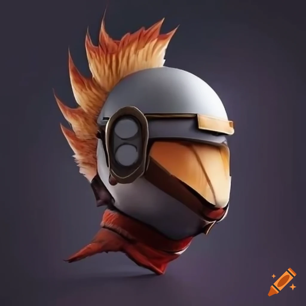 Helmet with flying squirrel feature for video game characters on Craiyon