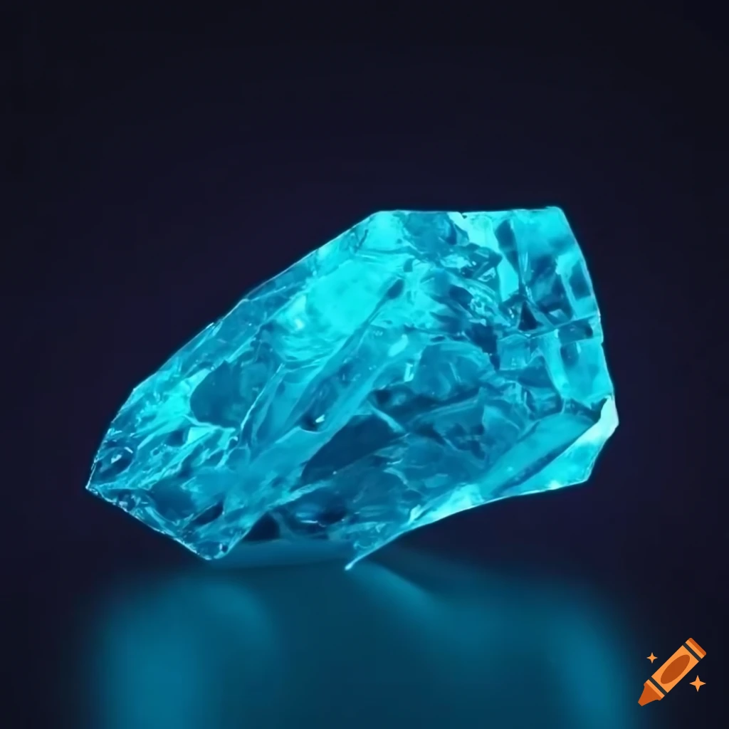 A magic stone blue,glowing on Craiyon