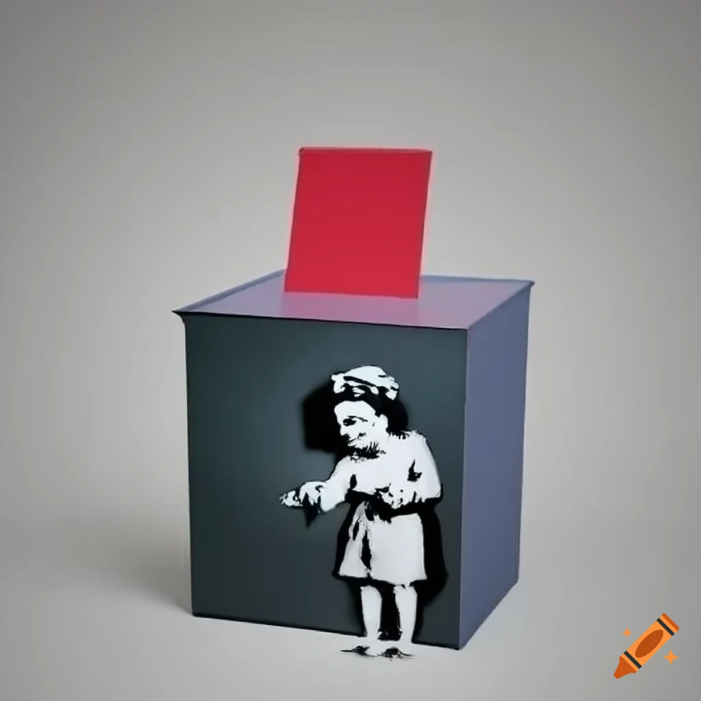 Banksy-inspired ballot box art on Craiyon