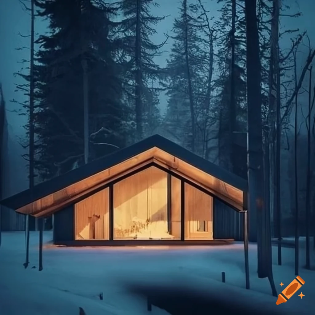 Norwegian nordic cabin architecture on Craiyon