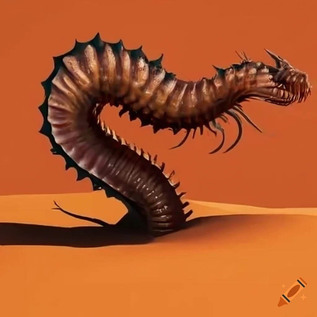 Image of a monstrous desert creature with centipede legs and dragon ...