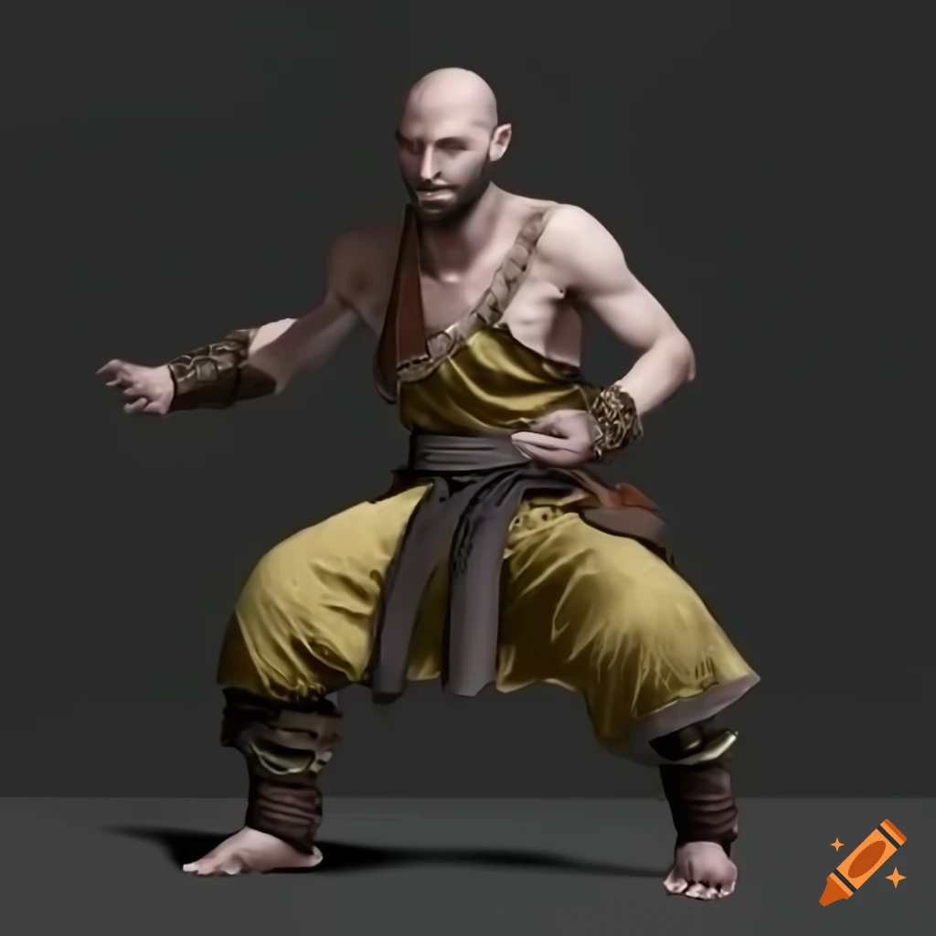 Dnd monk with ps1-style graphics on Craiyon
