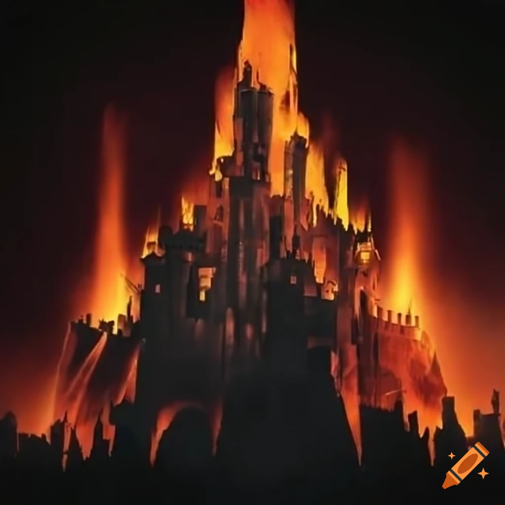 Molten steel castle on Craiyon