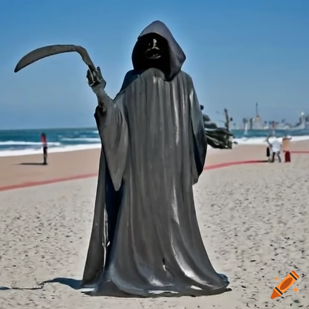Statue of grim reaper in venice beach