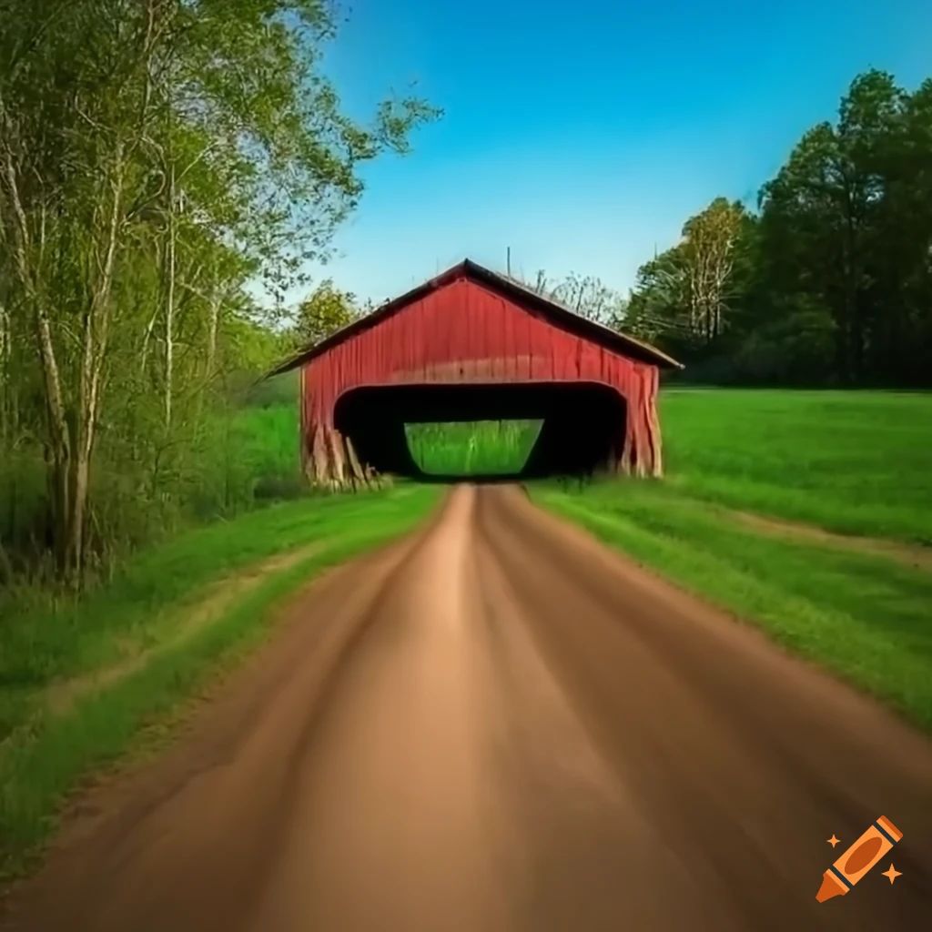 Covered bridge connecting two forts with wooden poles and holes in the ...