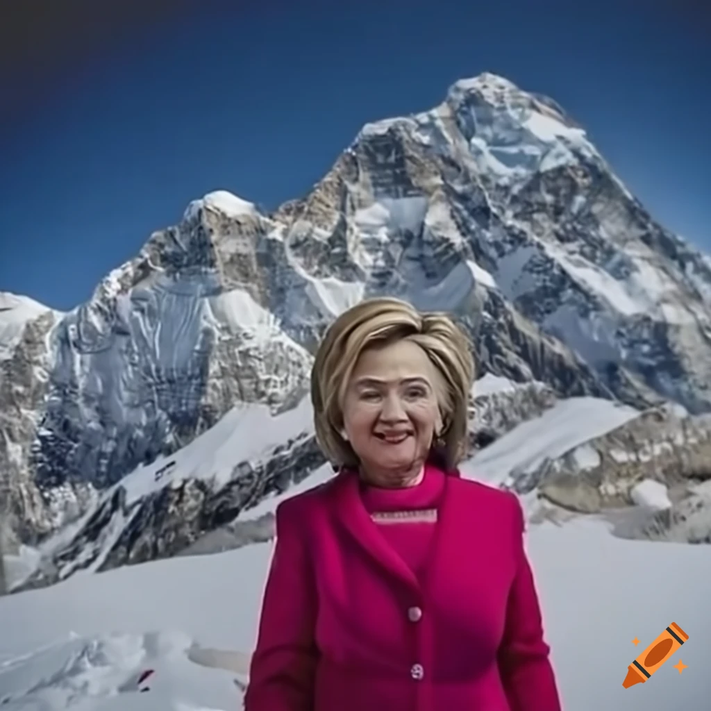 Hillary clinton at mount everest summit