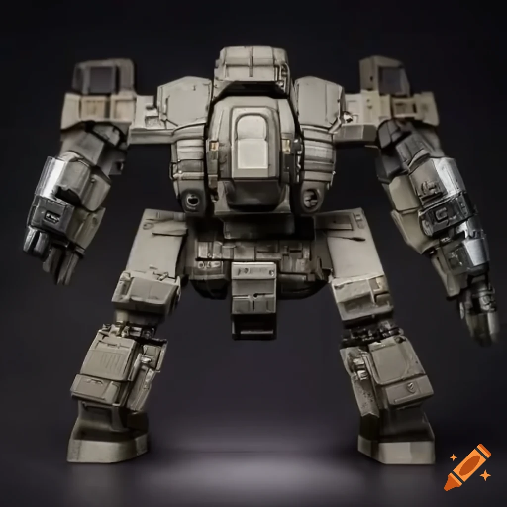 Bulky mech in the style of front mission wanzer