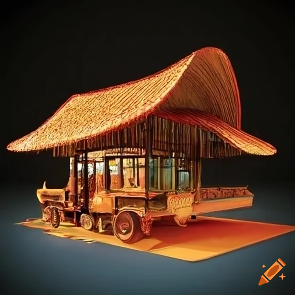 Pavilion with jeepney-inspired design on Craiyon