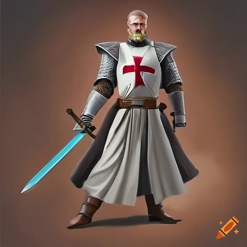 Itachi anbu and obi wan kenobi fusion in templar knight armor with sword on Craiyon