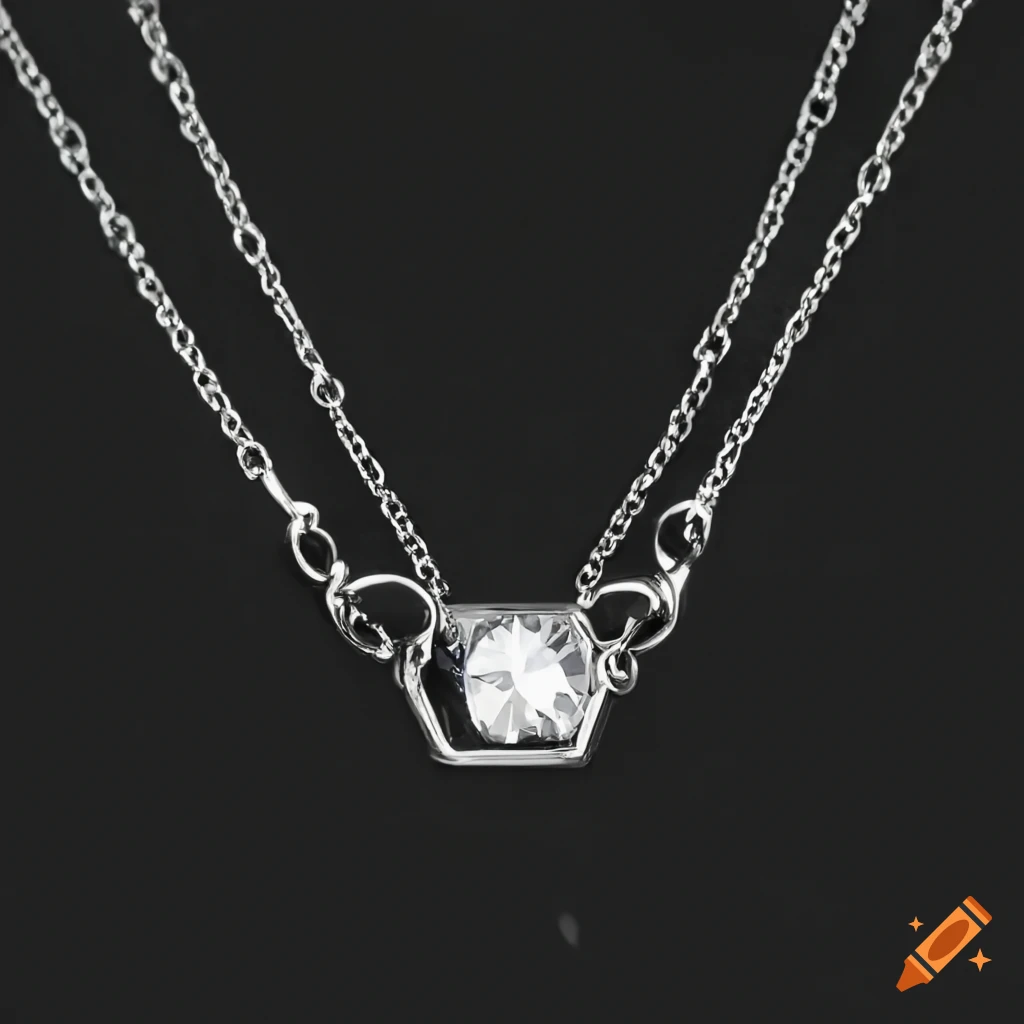Elegant silver necklace with a small diamond pendant