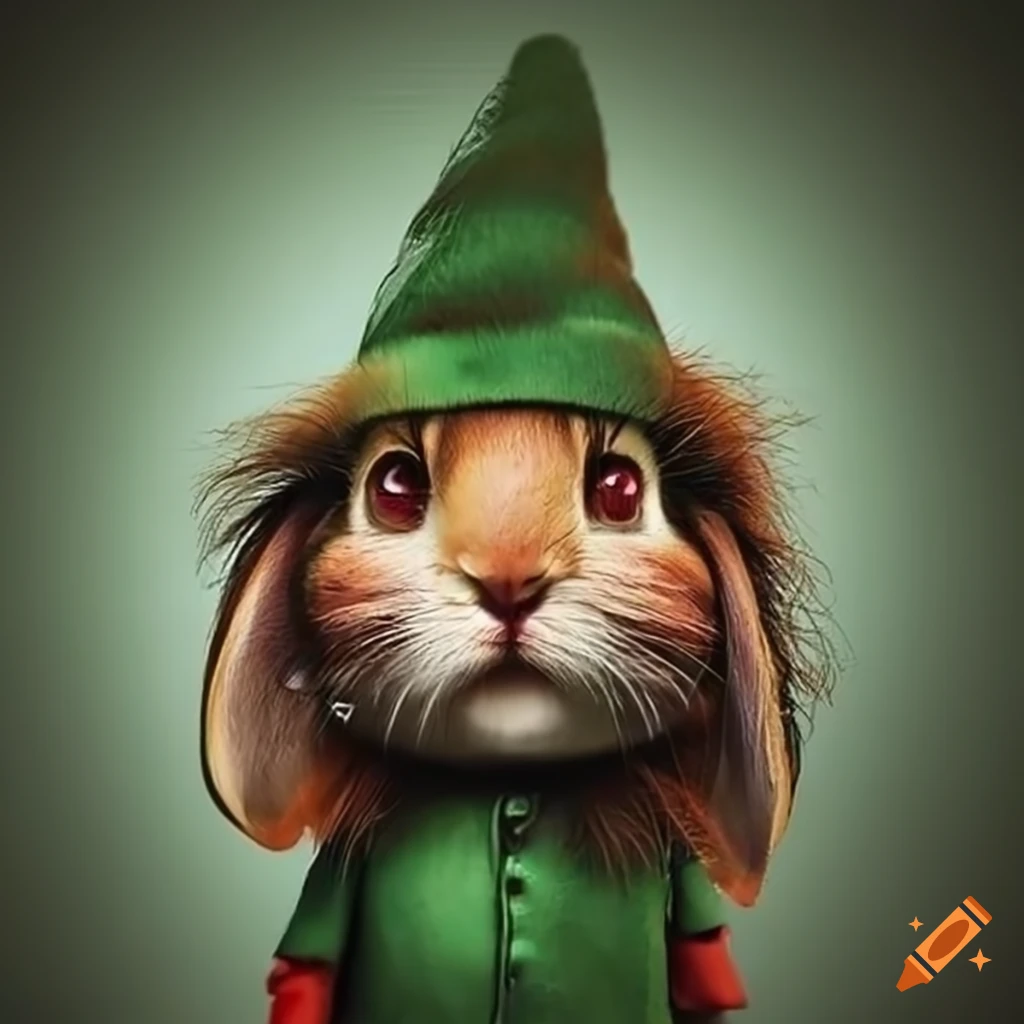 Artistic representation of a rabbit and a duende on Craiyon