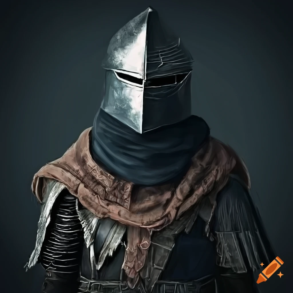 Black knight helm, dark souls, helmet, head armor, portrait, face, semi ...