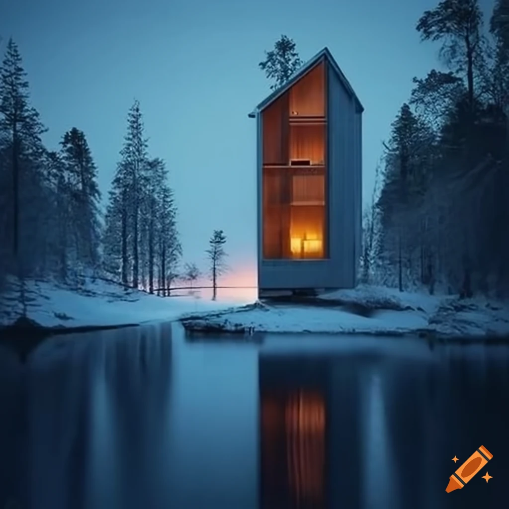 Minimalist tower cabin architecture on Craiyon