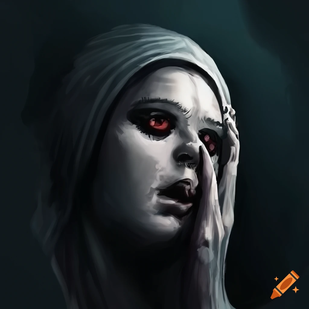 Haunting artwork combining virgin mary and black hole on Craiyon