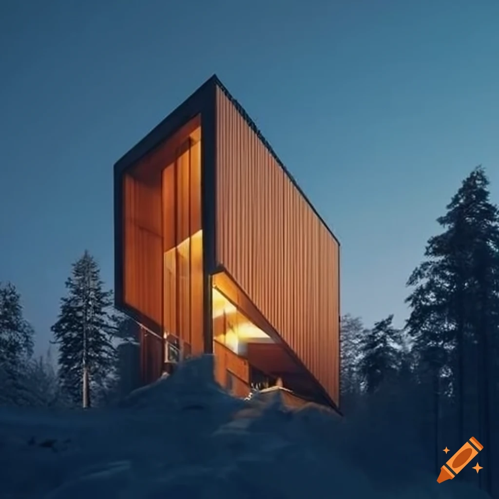 Sophisticated nordic minimalism tower cabin on Craiyon