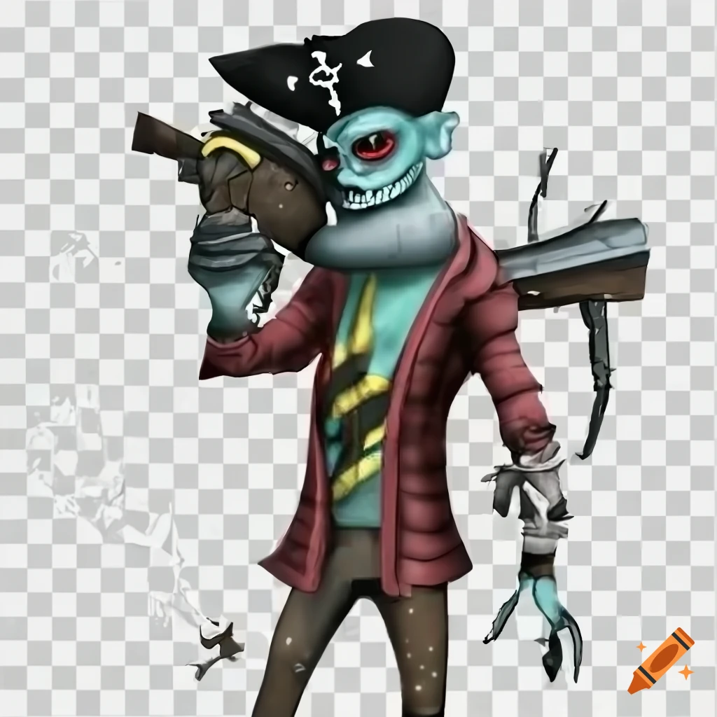 Cartoon illustration of an evil space pirate