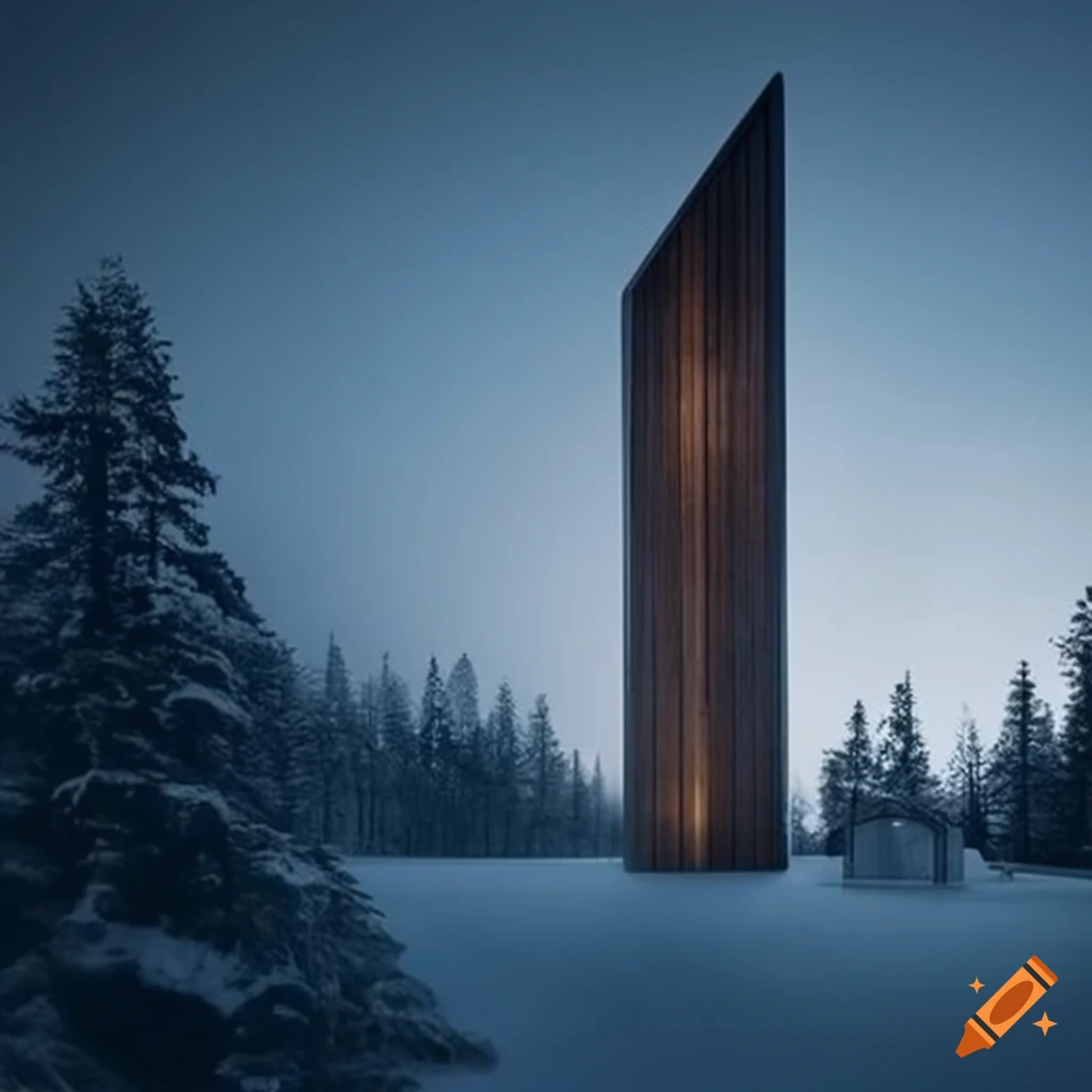 Minimalist tower cabin in sweden on Craiyon