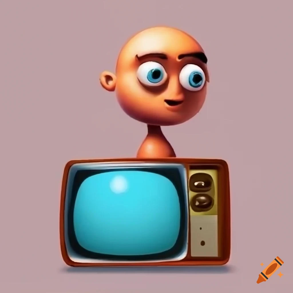 Cartoon character with a tv head