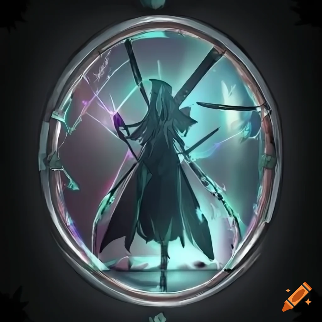 Anime-style shattered mirror with chromatic aberration on Craiyon