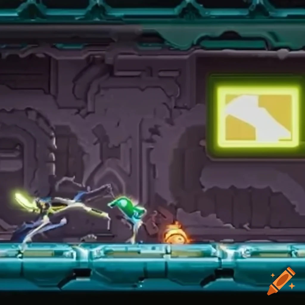 Screenshot from a 2d metroid sidescroller game on Craiyon