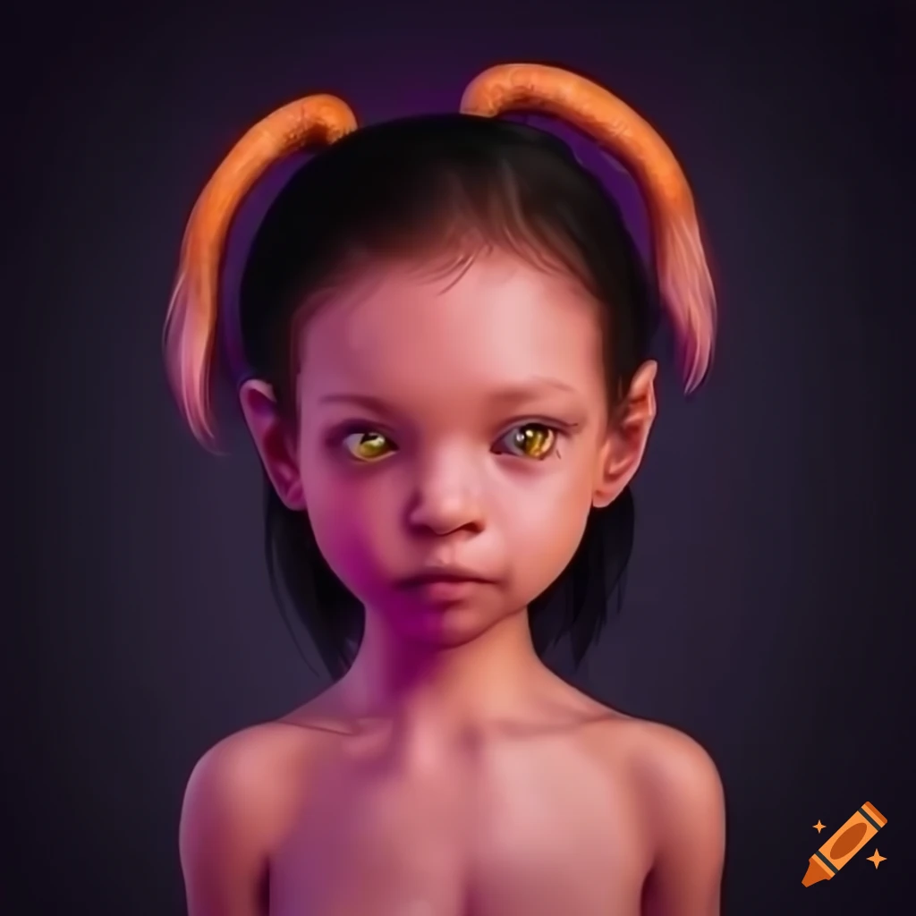Image of a cute fantasy creature with horns and colorful features on ...