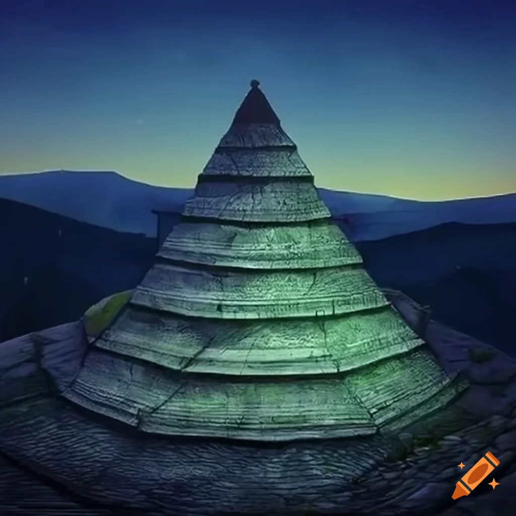 Anime scenery with bosnian pyramids
